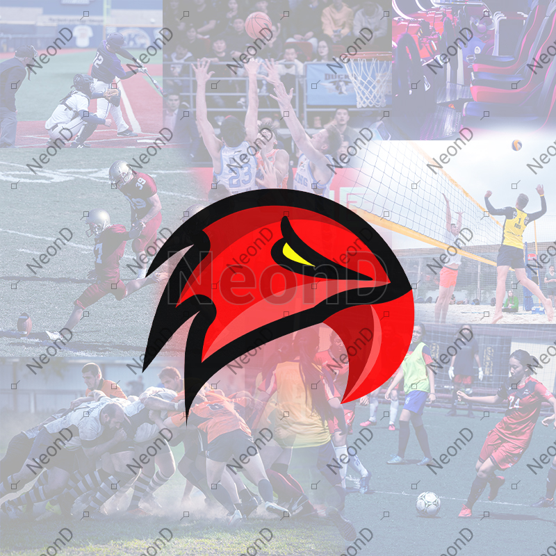 Red Mascot Bird Sports Logo – NeonD Logos